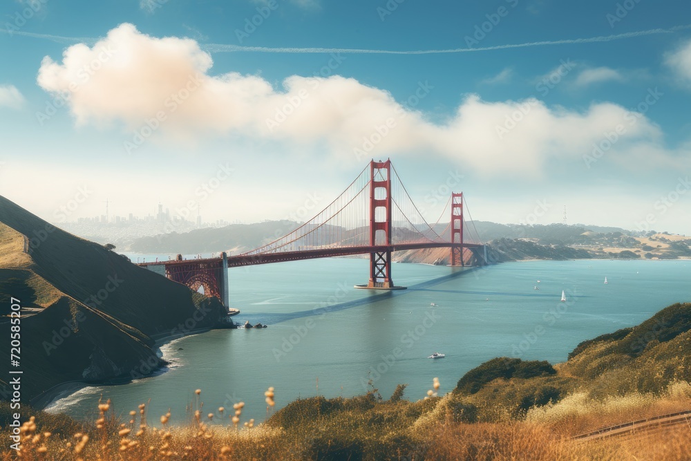 Capture the breathtaking vista of the world-renowned Golden Gate Bridge ...