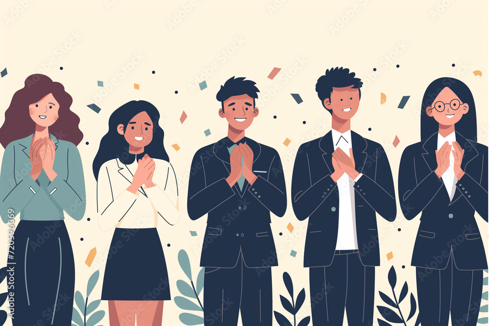 Illustration image capturing the moment of employee recognition with ...