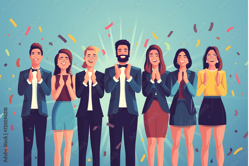Illustration image capturing the moment of employee recognition with ...