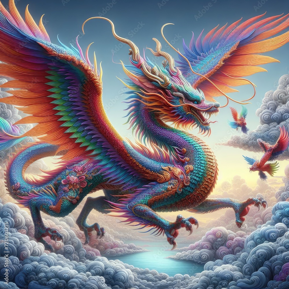 Majestic Chinese Flying Dragon Soars in Celebration: A Vibrant Tribute ...