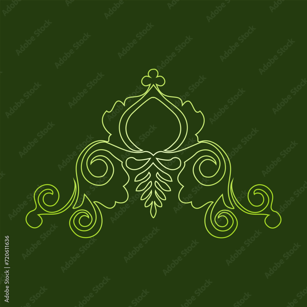 Vintage ornate linear ornaments in Kazakh traditional style. Asian ...