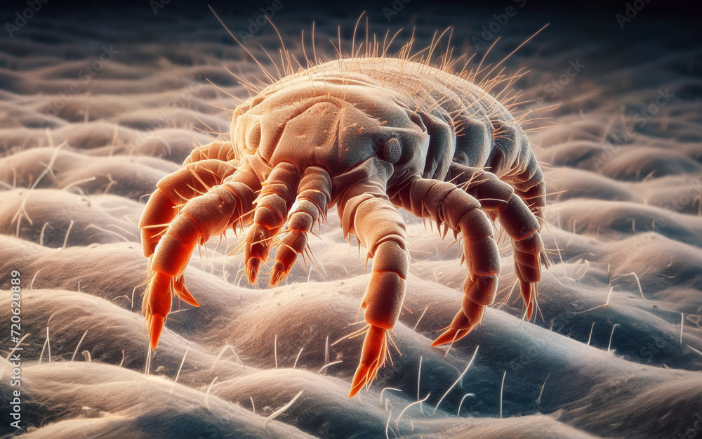 Enlarged picture dust mites disease sleep sofa Stock Illustration ...