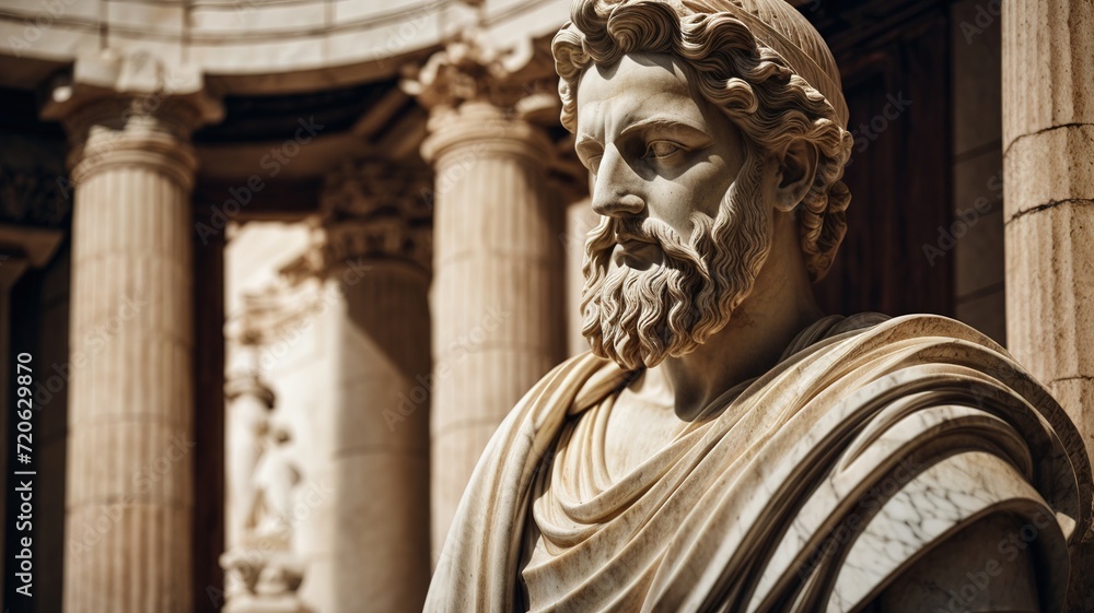 Photorealistic stoic greek marble statue in temple, Stoics and stoicism ...