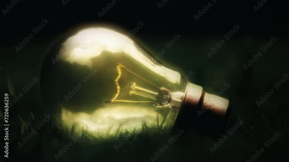 Light Bulb Electrical Circuit Lamp Turning On Zoom In. Electrical ...