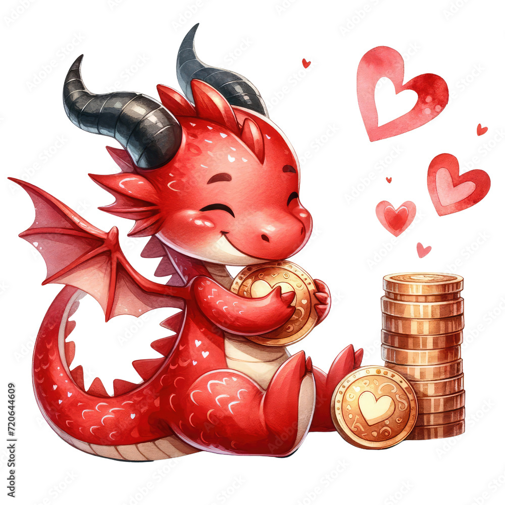 Whimsical Dragon in Valentine's Day Art | Romantic Fantasy Illustration ...