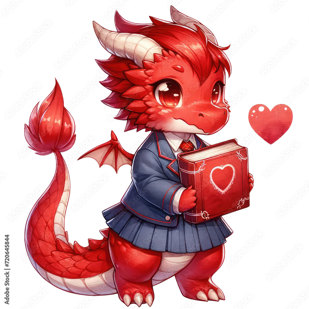 Whimsical Dragon in Valentine's Day Art | Romantic Fantasy Illustration ...
