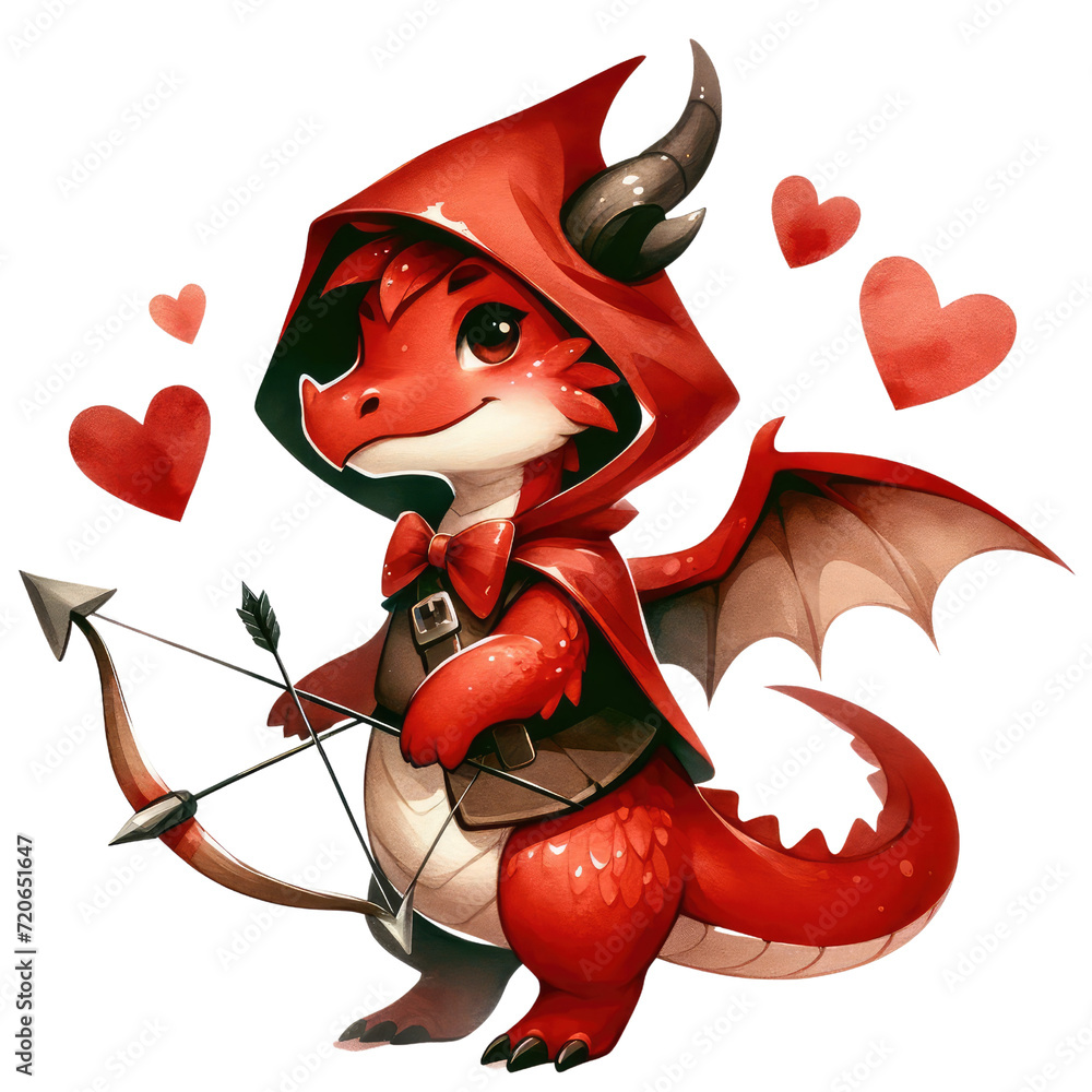 Whimsical Dragon in Valentine's Day Art | Romantic Fantasy Illustration ...