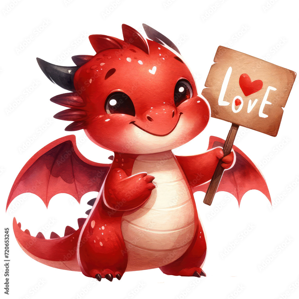 Whimsical Dragon in Valentine's Day Art | Romantic Fantasy Illustration ...