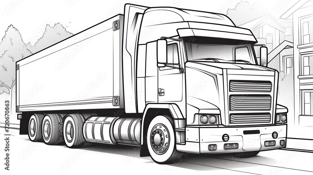 Industrial creativity: Hand-drawn coloring page featuring a mainline ...