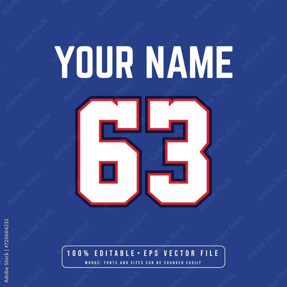 Jersey number, basketball team name, printable text effect, editable ...