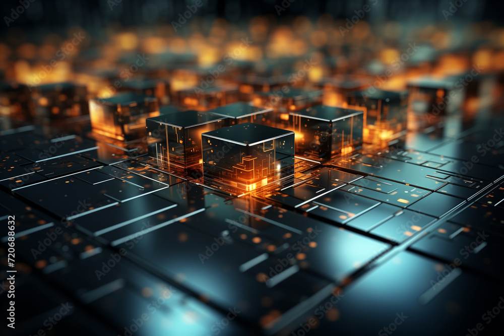 arrière-plan technologique rappelant une puce informatique avec ...