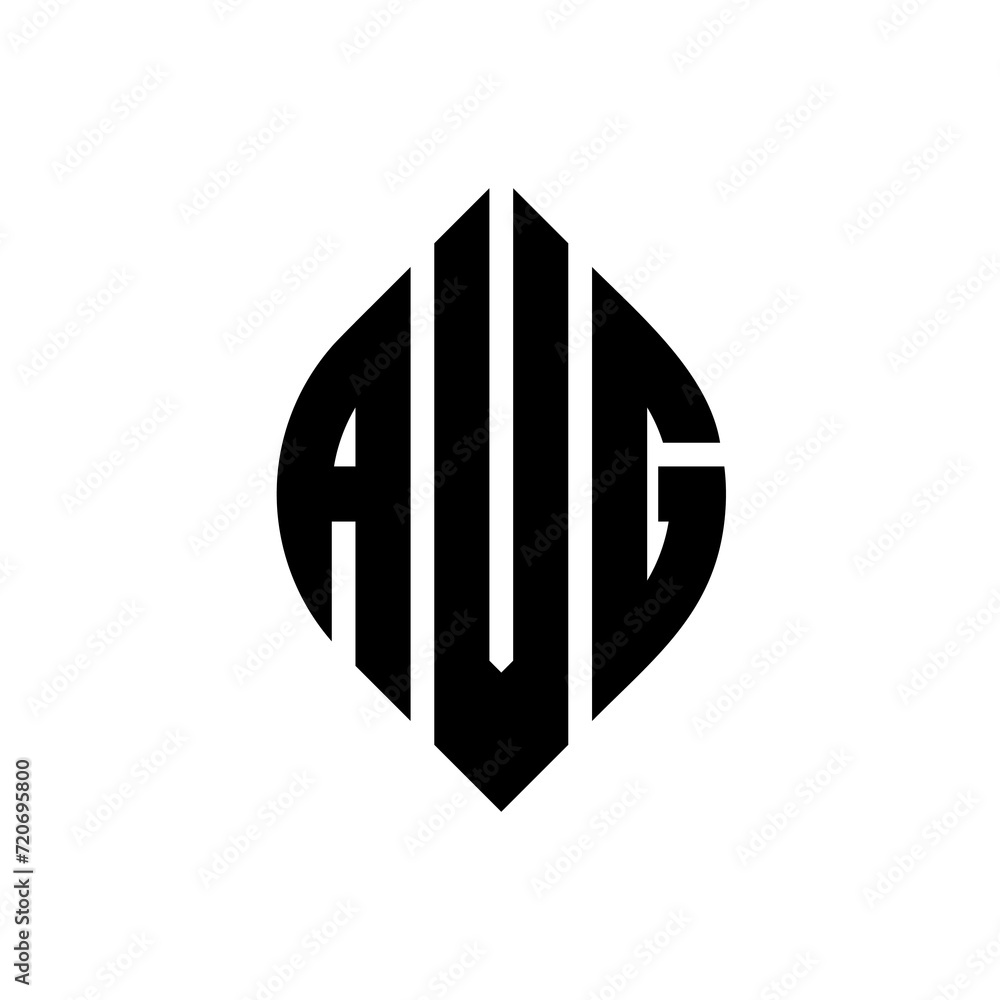 AVG circle letter logo design with circle and ellipse shape. AVG ...