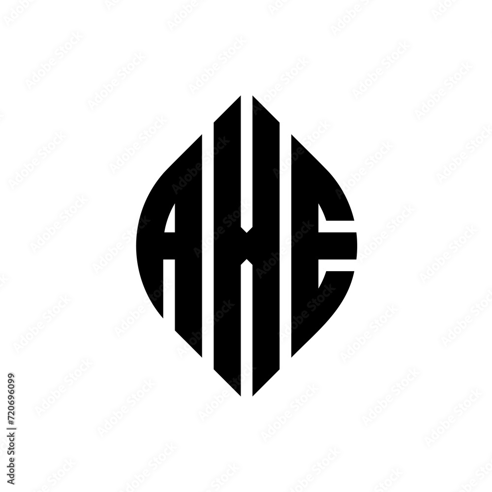 AXE circle letter logo design with circle and ellipse shape. AXE ...