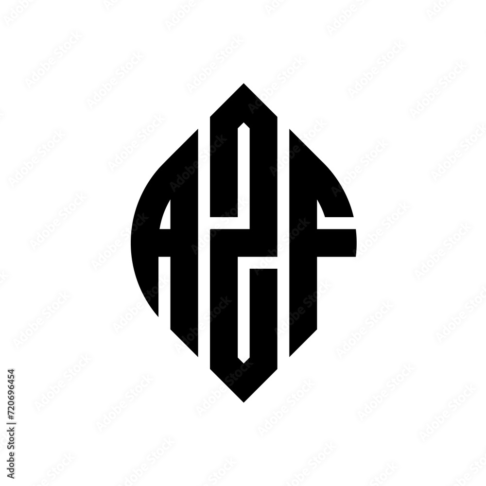 Azf Circle Letter Logo Design With Circle And Ellipse Shape Azf Ellipse Letters With