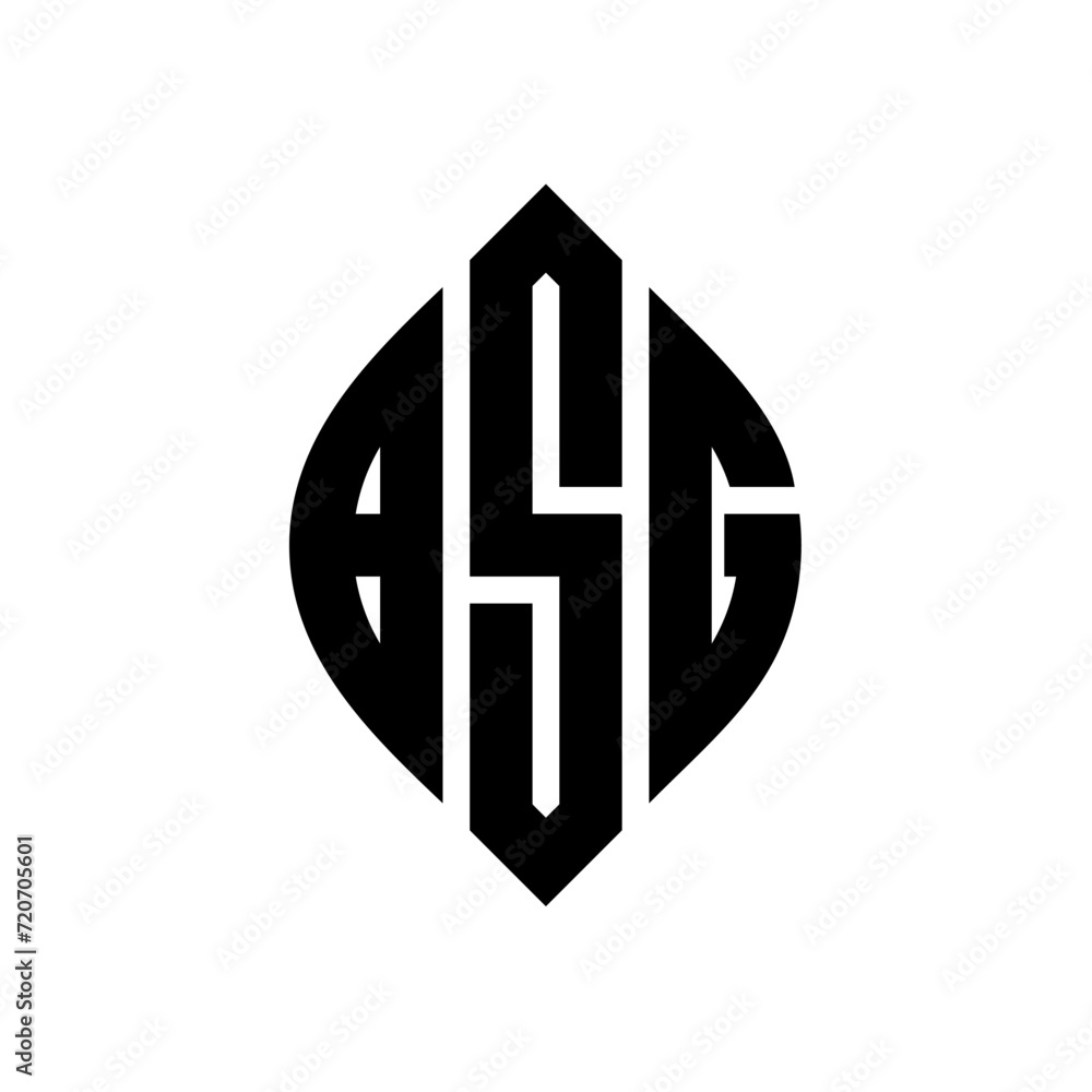BSG circle letter logo design with circle and ellipse shape. BSG ...