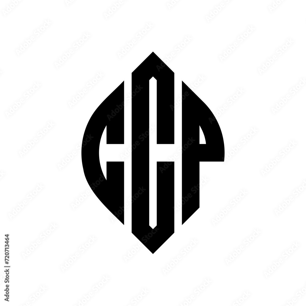 CCP circle letter logo design with circle and ellipse shape. CCP ...