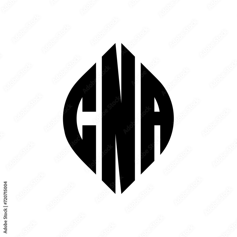 CNA circle letter logo design with circle and ellipse shape. CNA ...