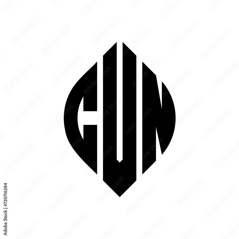 CVN circle letter logo design with circle and ellipse shape. CVN ...