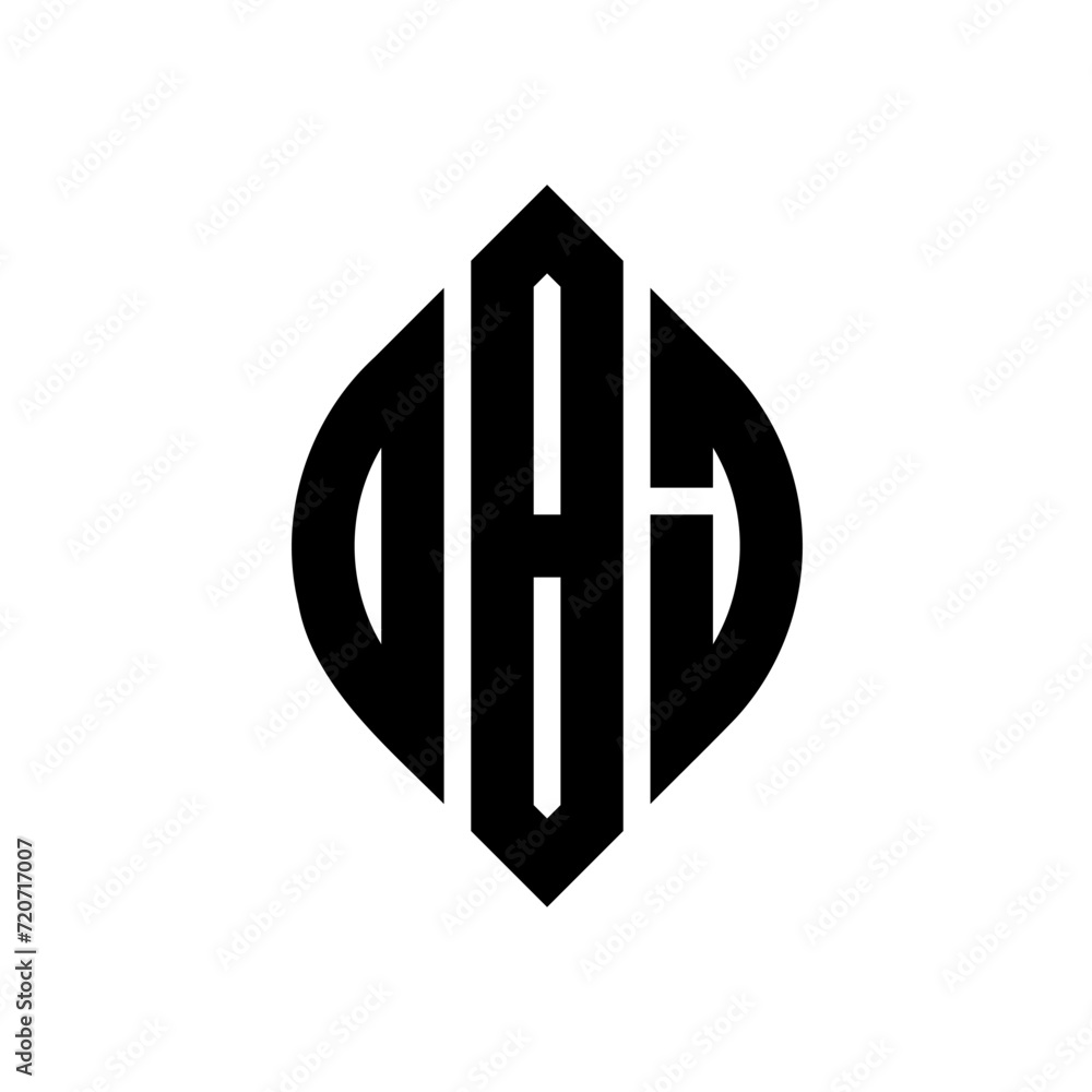 DBJ circle letter logo design with circle and ellipse shape. DBJ ...