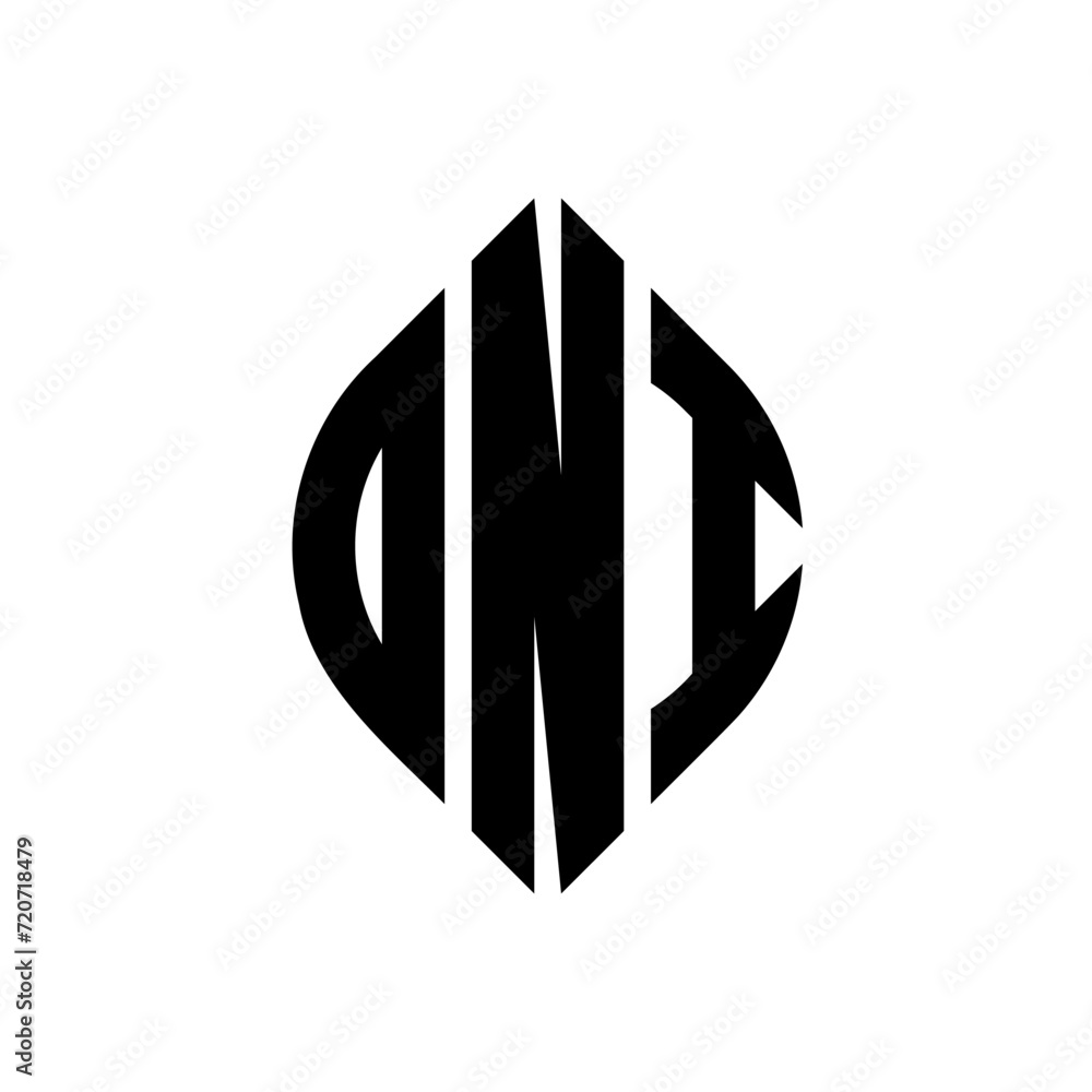 Vecteur Stock DNI circle letter logo design with circle and ellipse ...