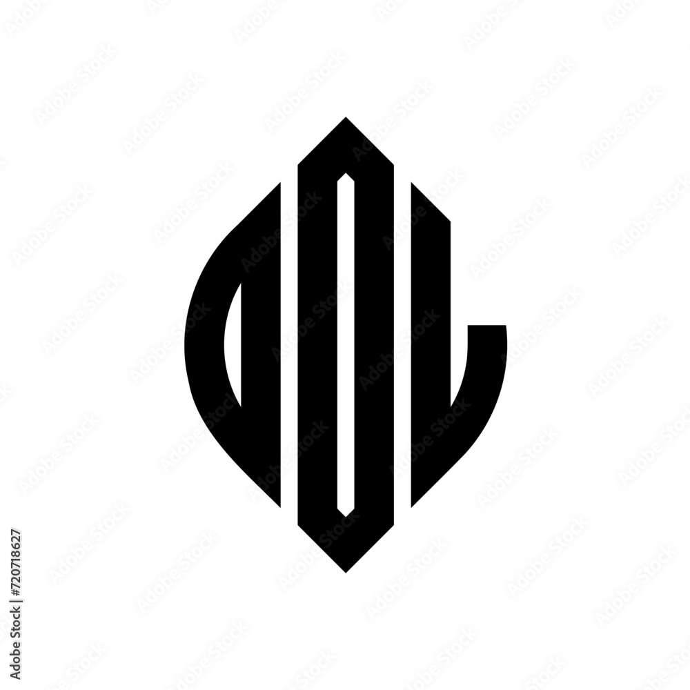 DOL circle letter logo design with circle and ellipse shape. DOL ...