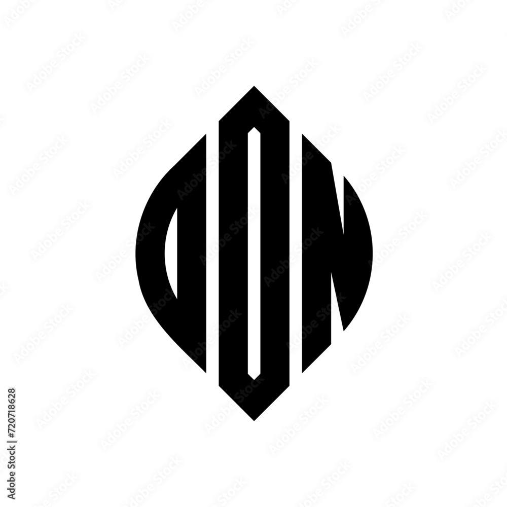 DON circle letter logo design with circle and ellipse shape. DON ...