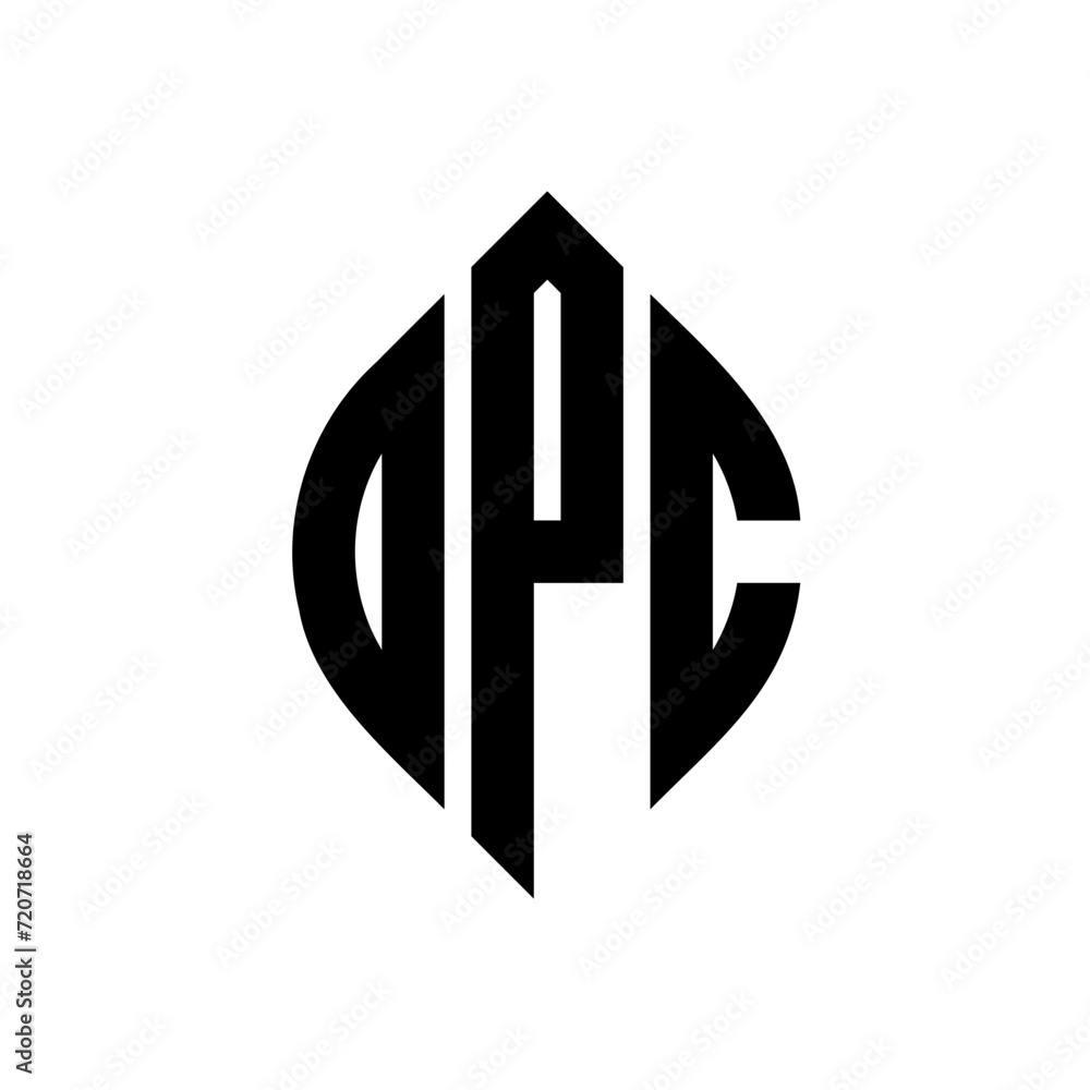 DPC circle letter logo design with circle and ellipse shape. DPC ellipse letters with ...