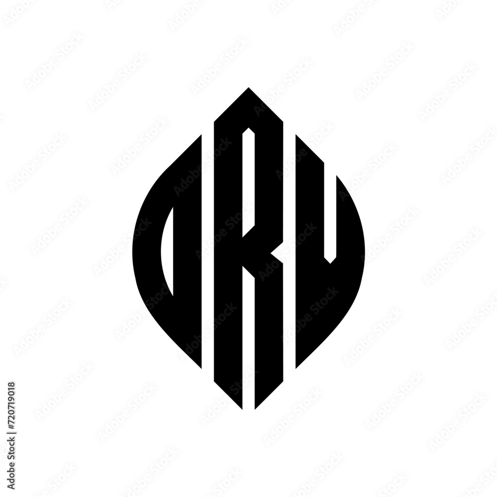 DRV circle letter logo design with circle and ellipse shape. DRV ...