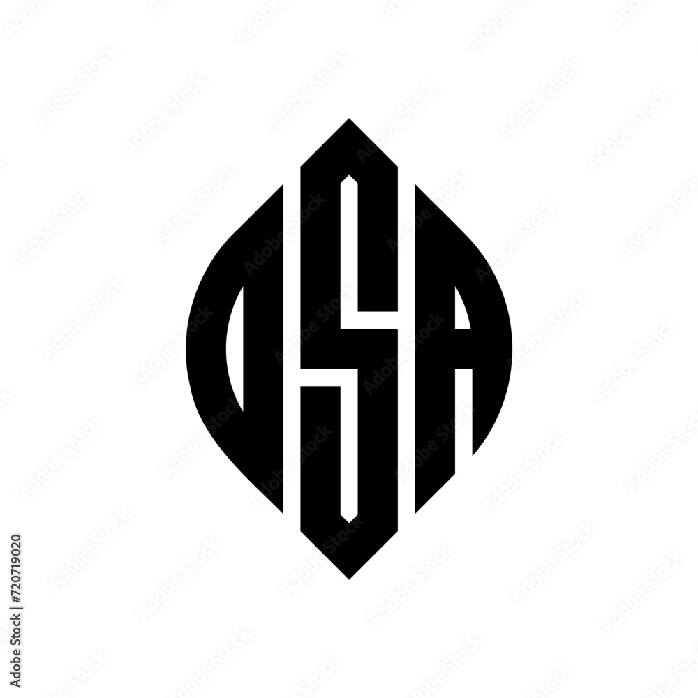 DSA circle letter logo design with circle and ellipse shape. DSA ...