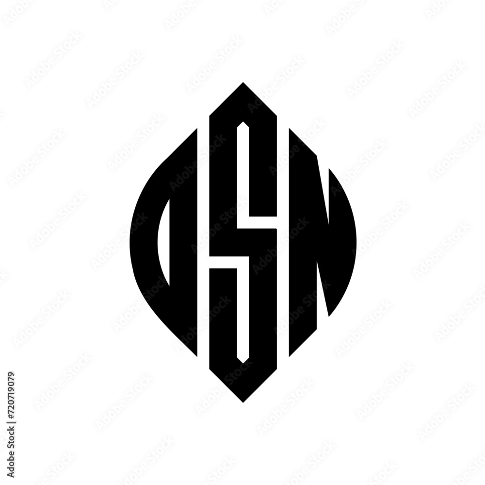 DSN circle letter logo design with circle and ellipse shape. DSN ...