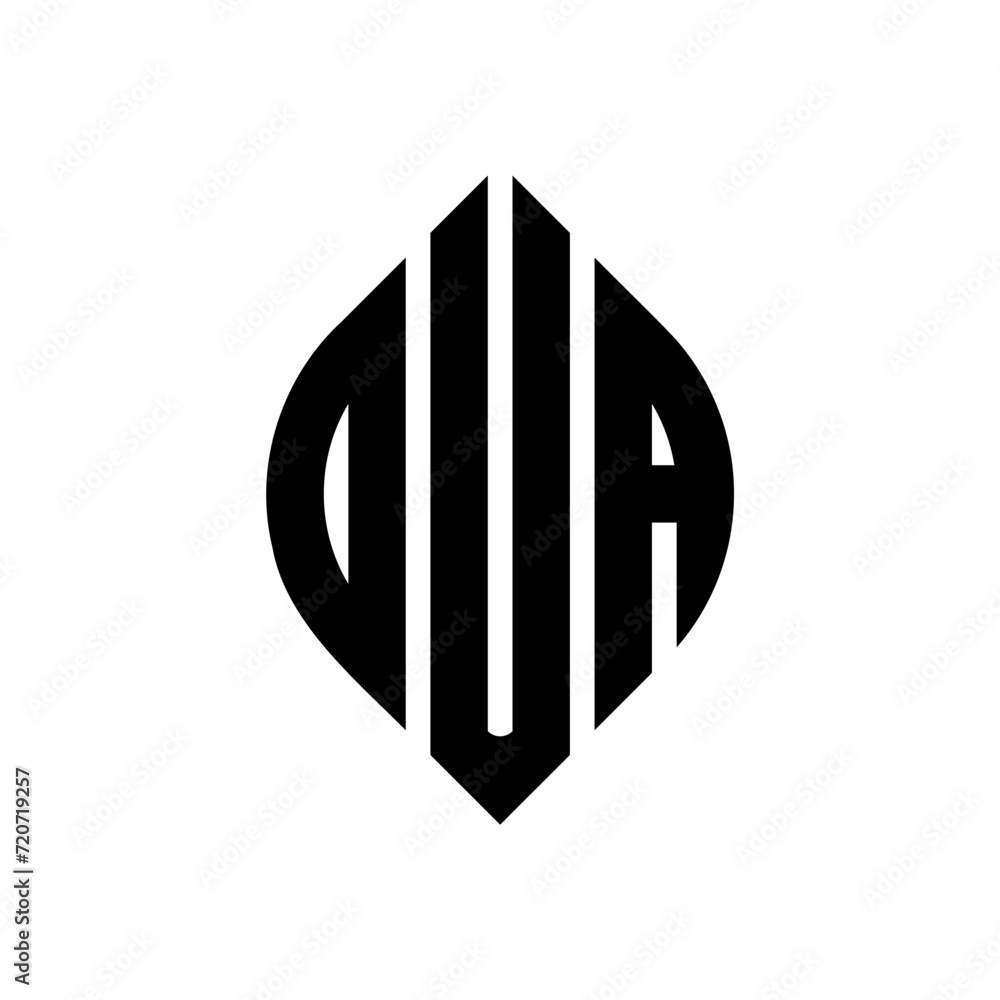 DUA circle letter logo design with circle and ellipse shape. DUA ...