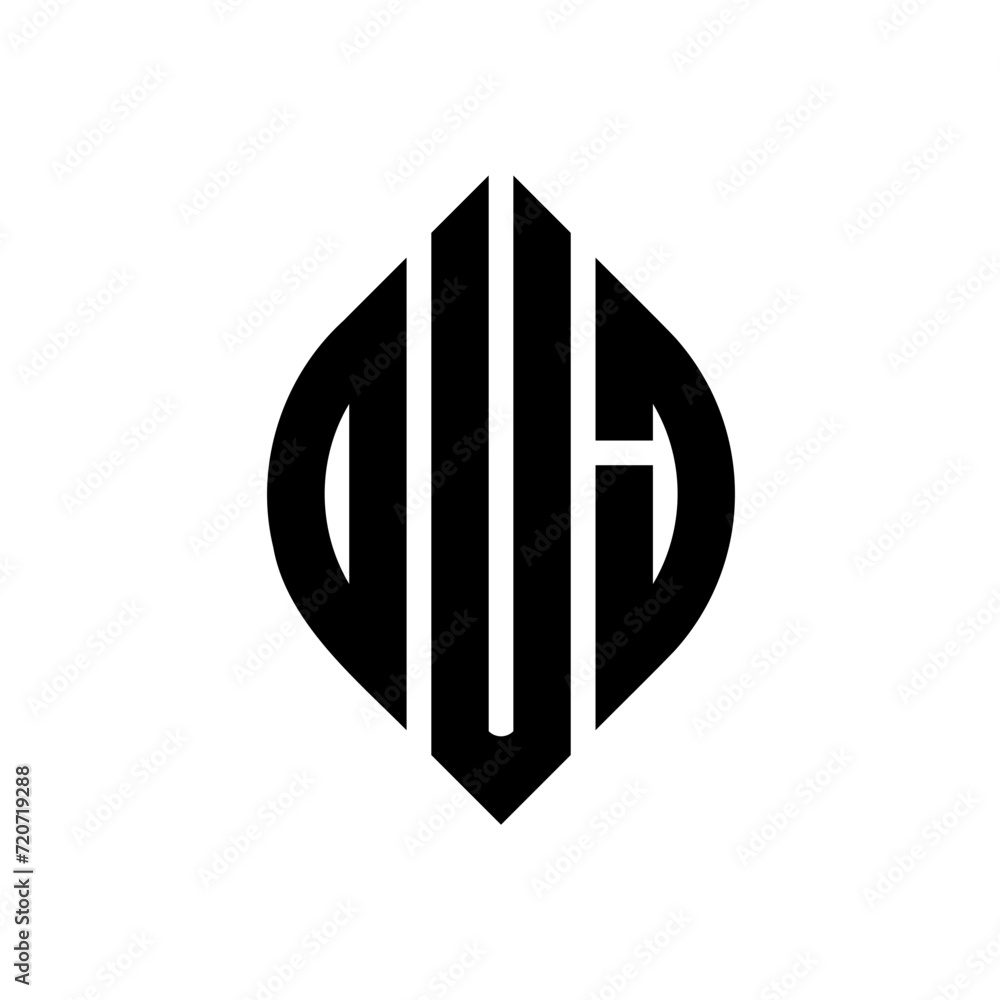 Vecteur Stock DUJ circle letter logo design with circle and ellipse ...