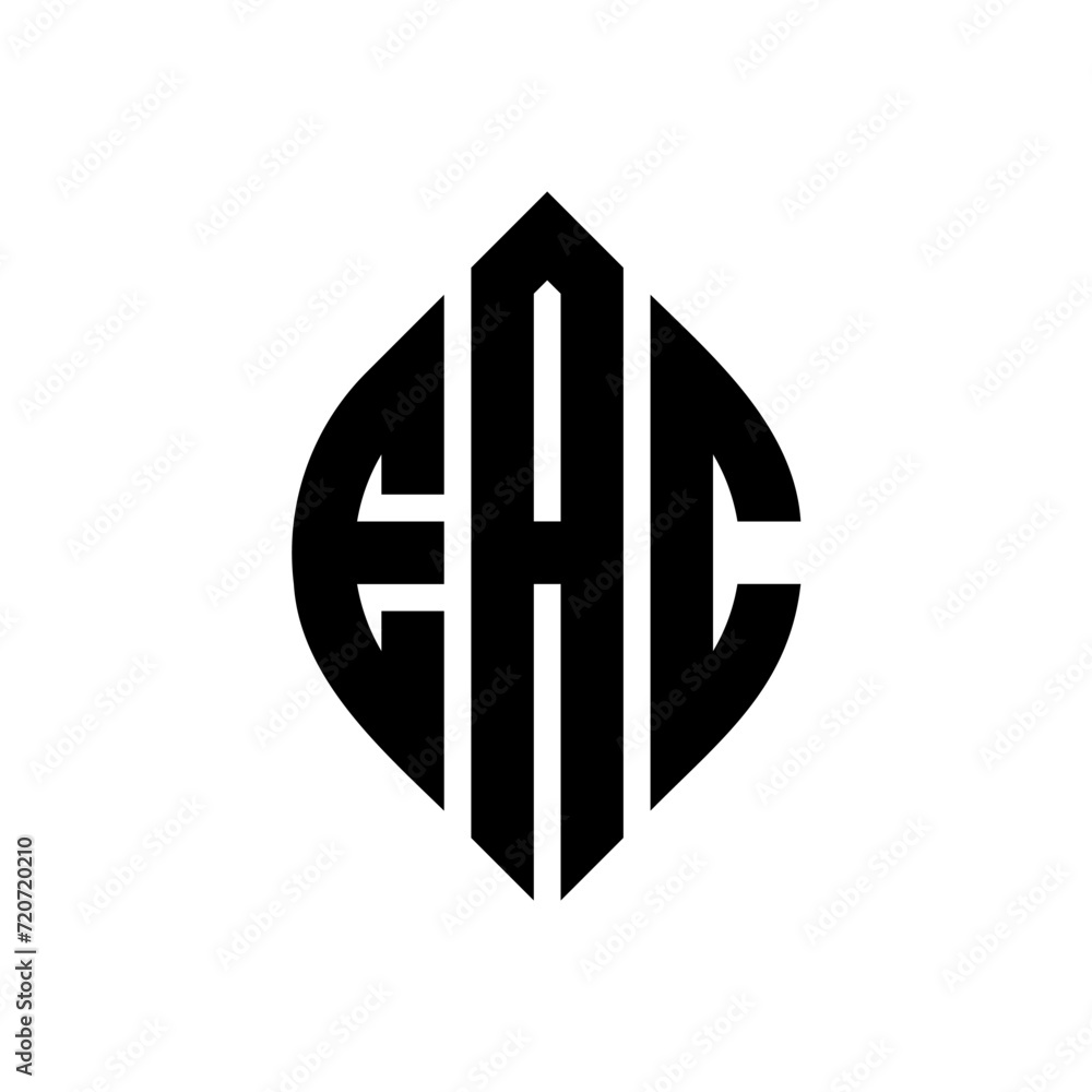 EAC circle letter logo design with circle and ellipse shape. EAC ...