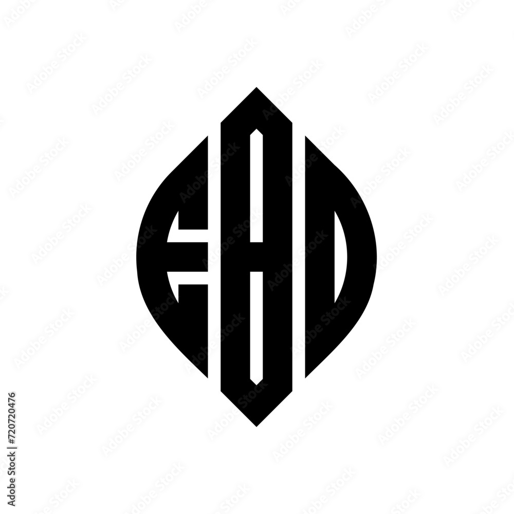 EBO circle letter logo design with circle and ellipse shape. EBO ...