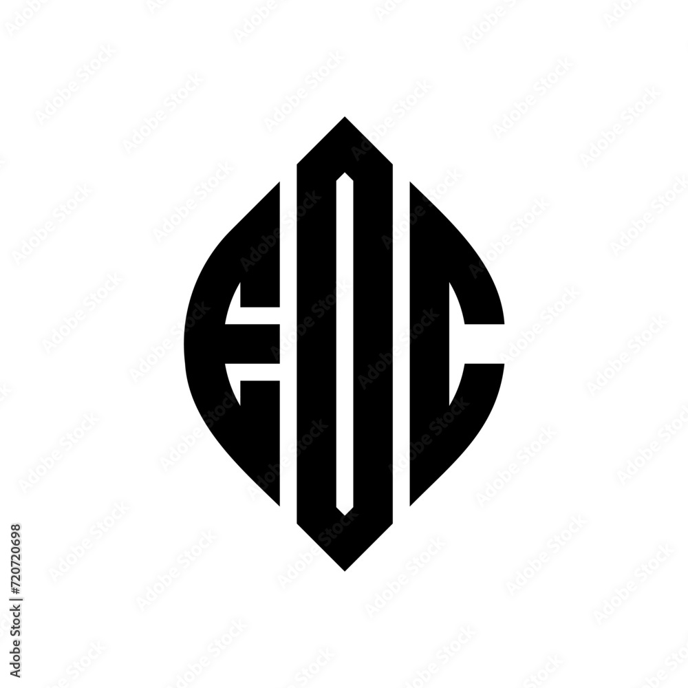 EDC circle letter logo design with circle and ellipse shape. EDC ...