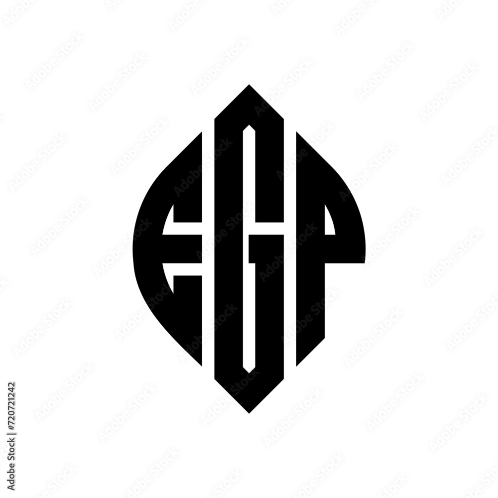 EGP circle letter logo design with circle and ellipse shape. EGP ...