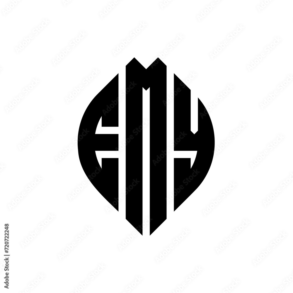 EMY circle letter logo design with circle and ellipse shape. EMY ...