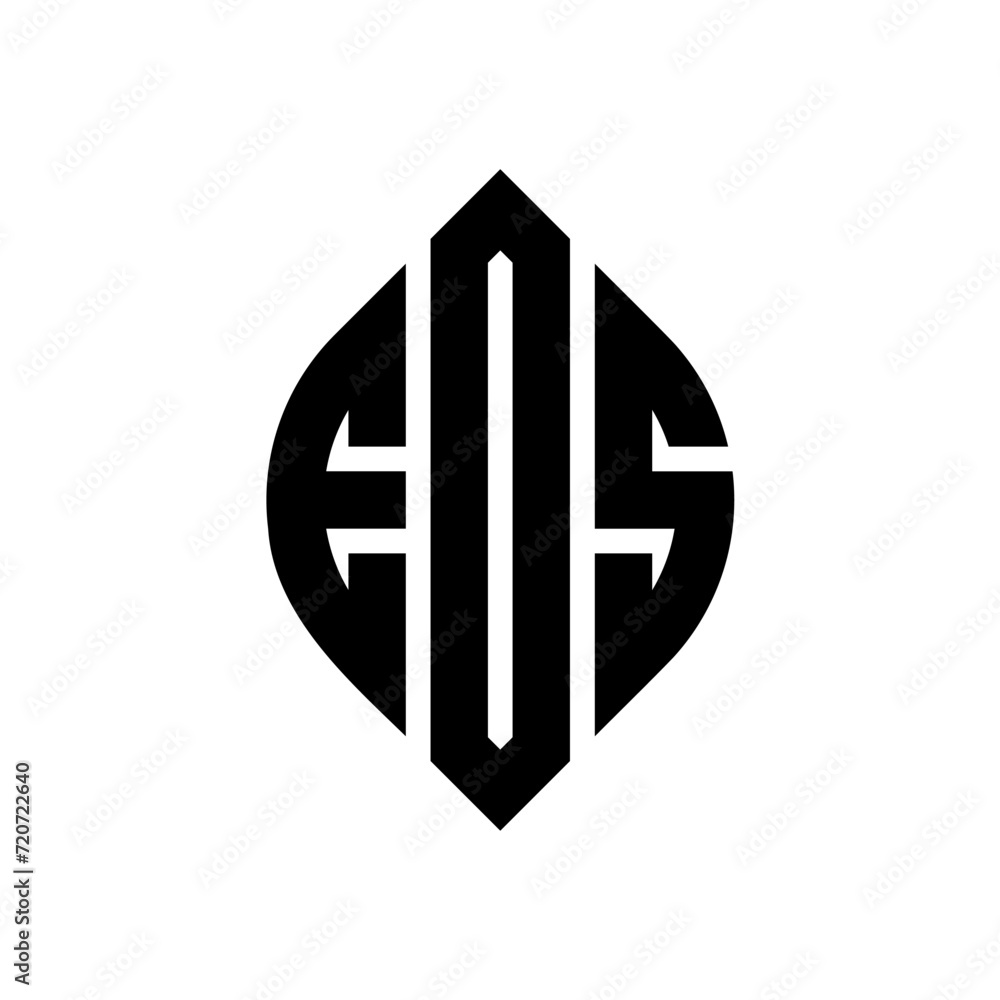 EOS circle letter logo design with circle and ellipse shape. EOS ...