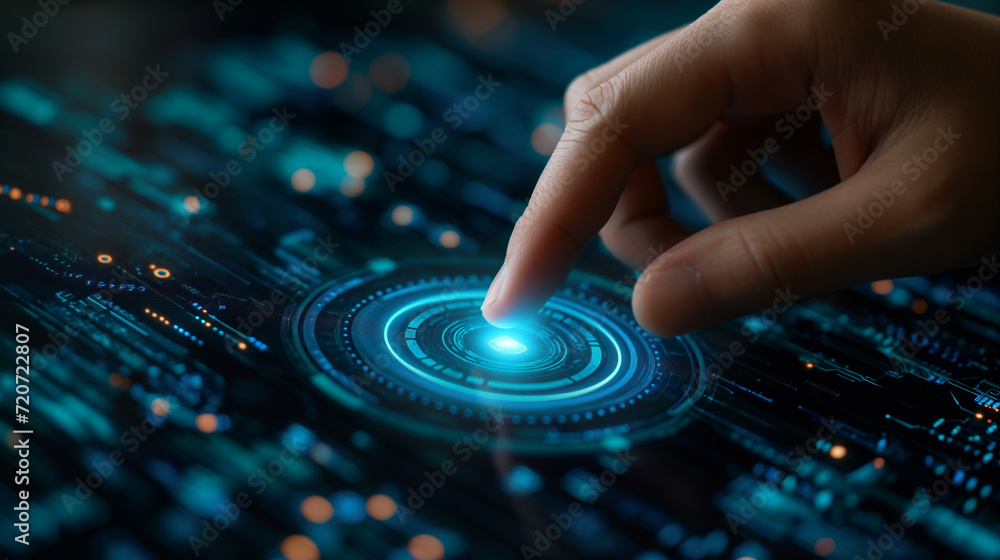 Foto de Delve Into a Digital Universe: A User Activates a Warp Button ...