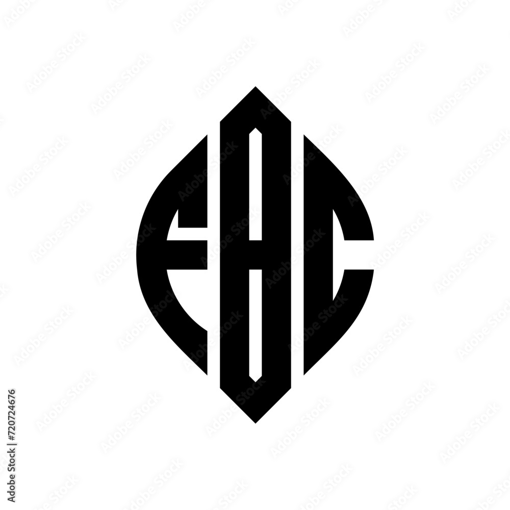 FBC circle letter logo design with circle and ellipse shape. FBC ...