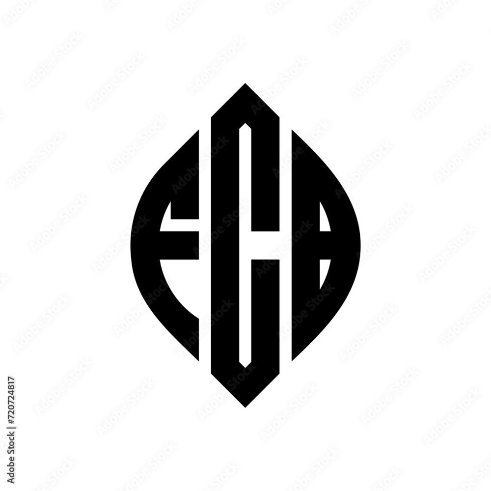 FCB circle letter logo design with circle and ellipse shape. FCB ...