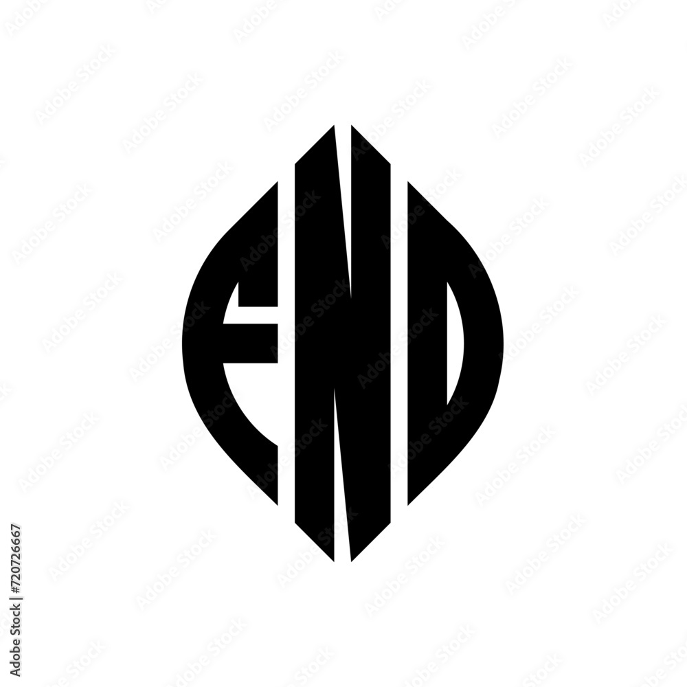 FNO circle letter logo design with circle and ellipse shape. FNO ...
