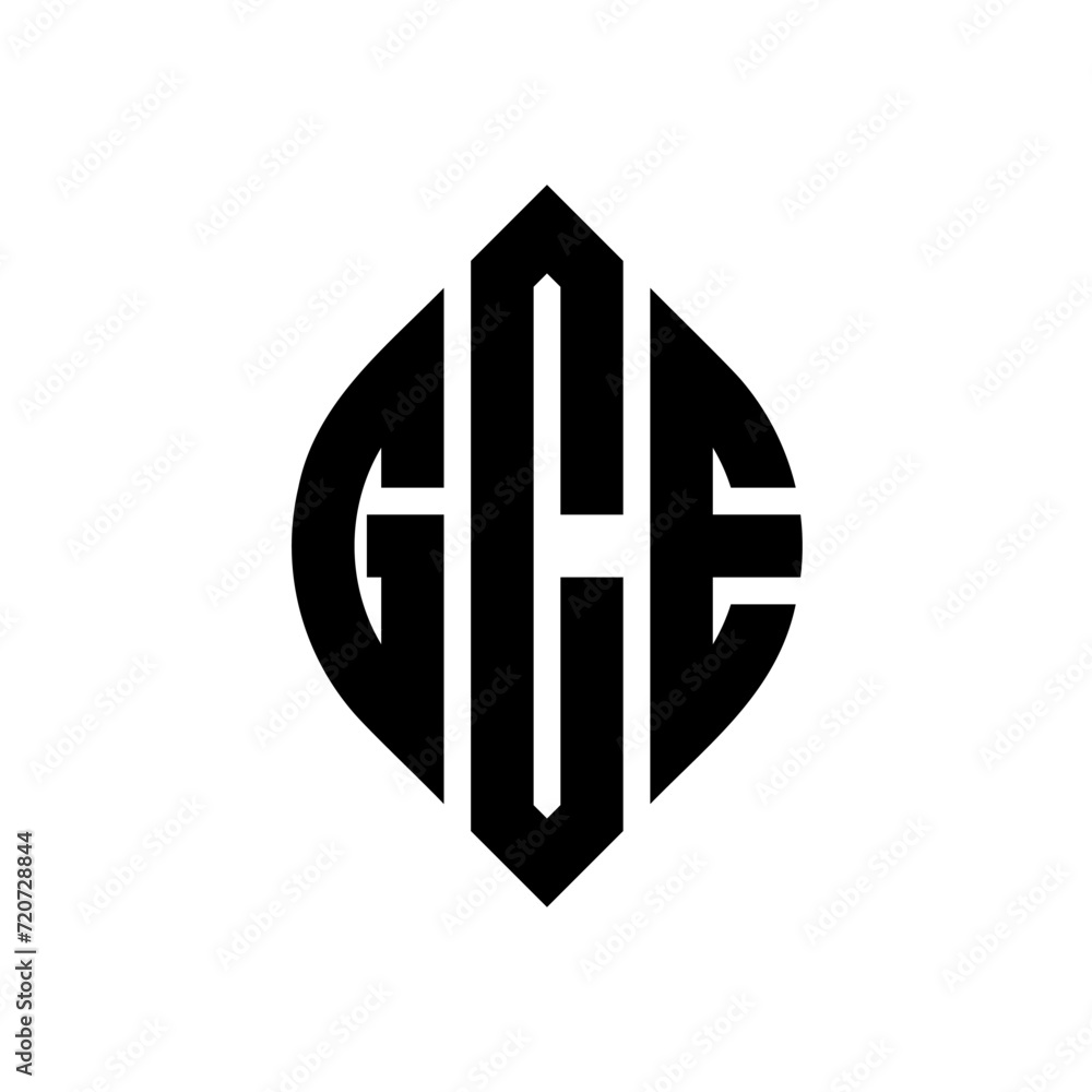 GCE circle letter logo design with circle and ellipse shape. GCE ...