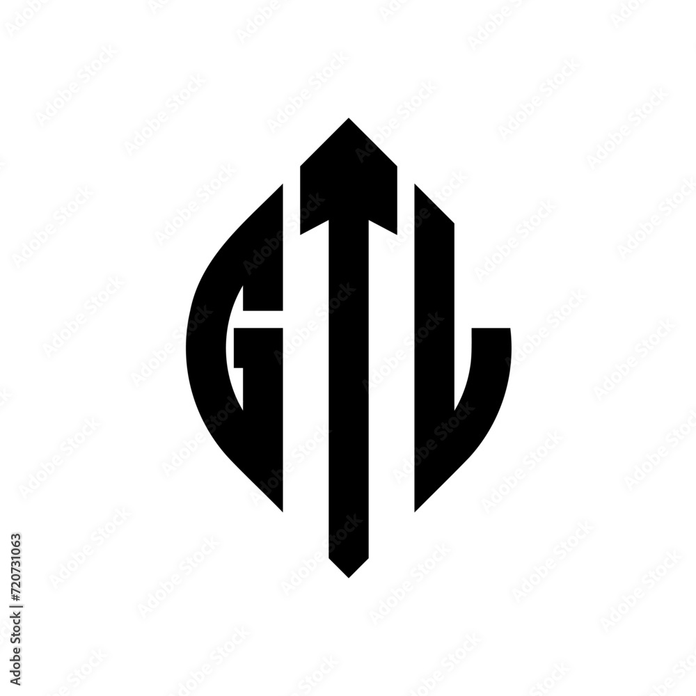GTL circle letter logo design with circle and ellipse shape. GTL ...