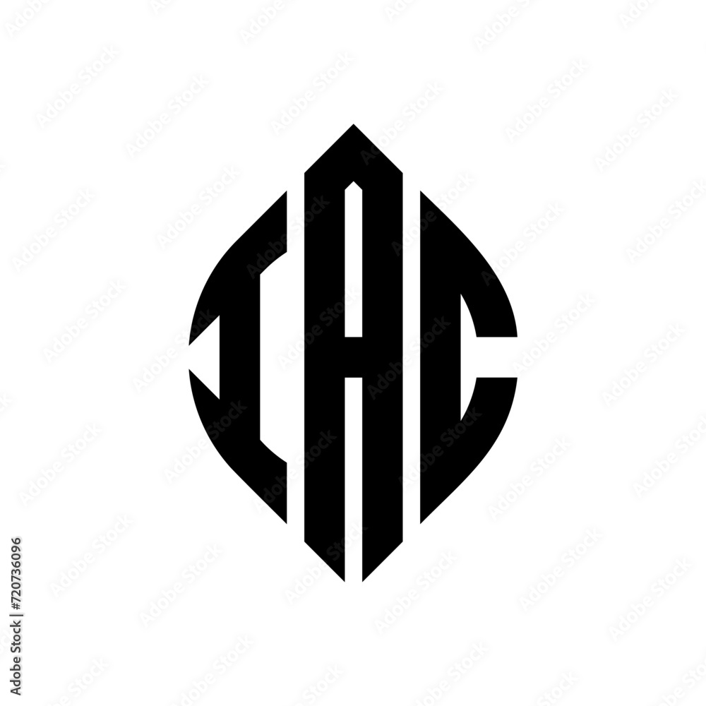 IAC circle letter logo design with circle and ellipse shape. IAC ...