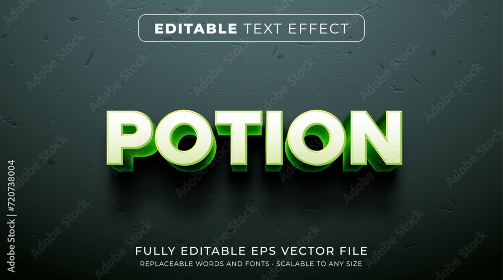 Editable text effect in glowing green text style Stock Vector | Adobe Stock