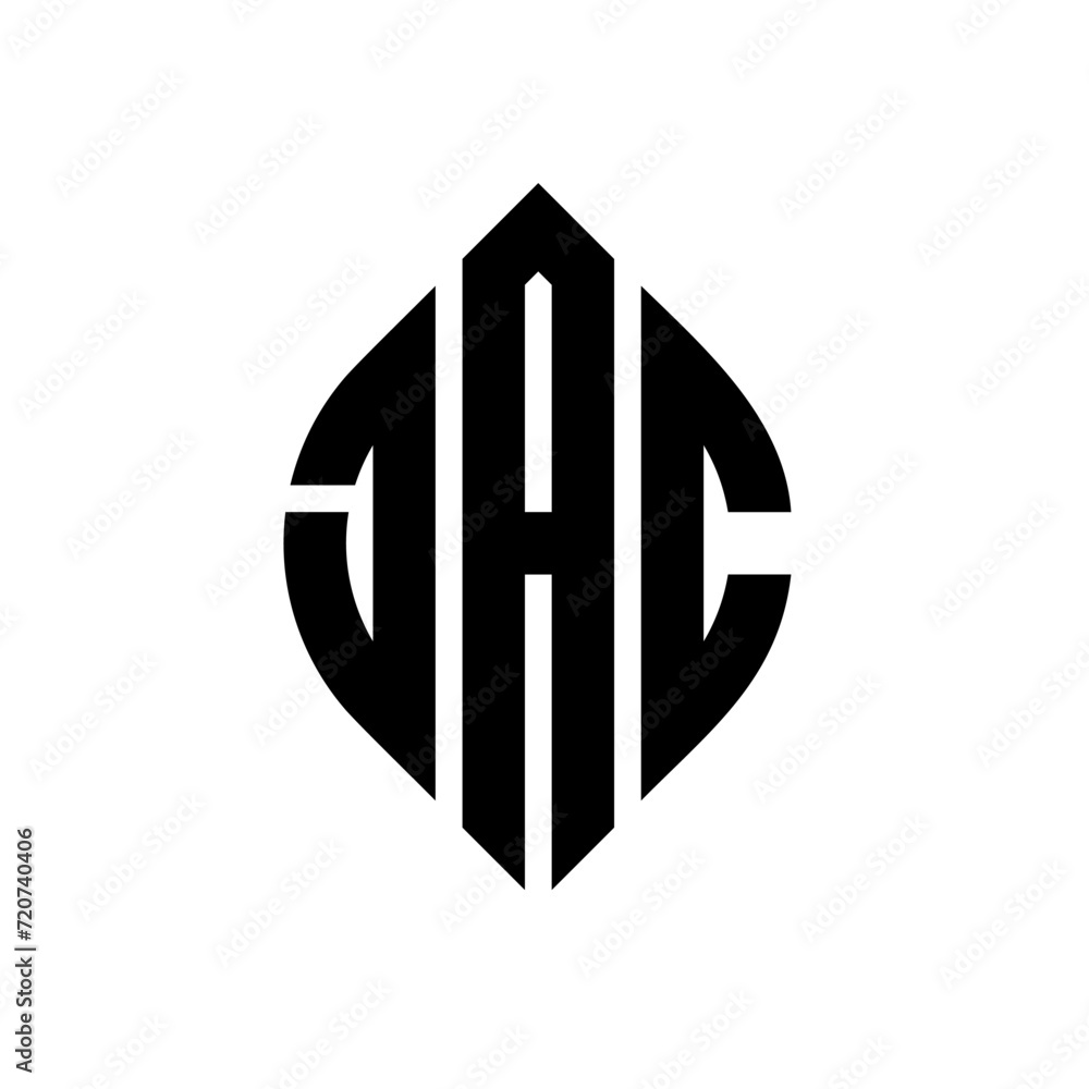 JAC circle letter logo design with circle and ellipse shape. JAC ...