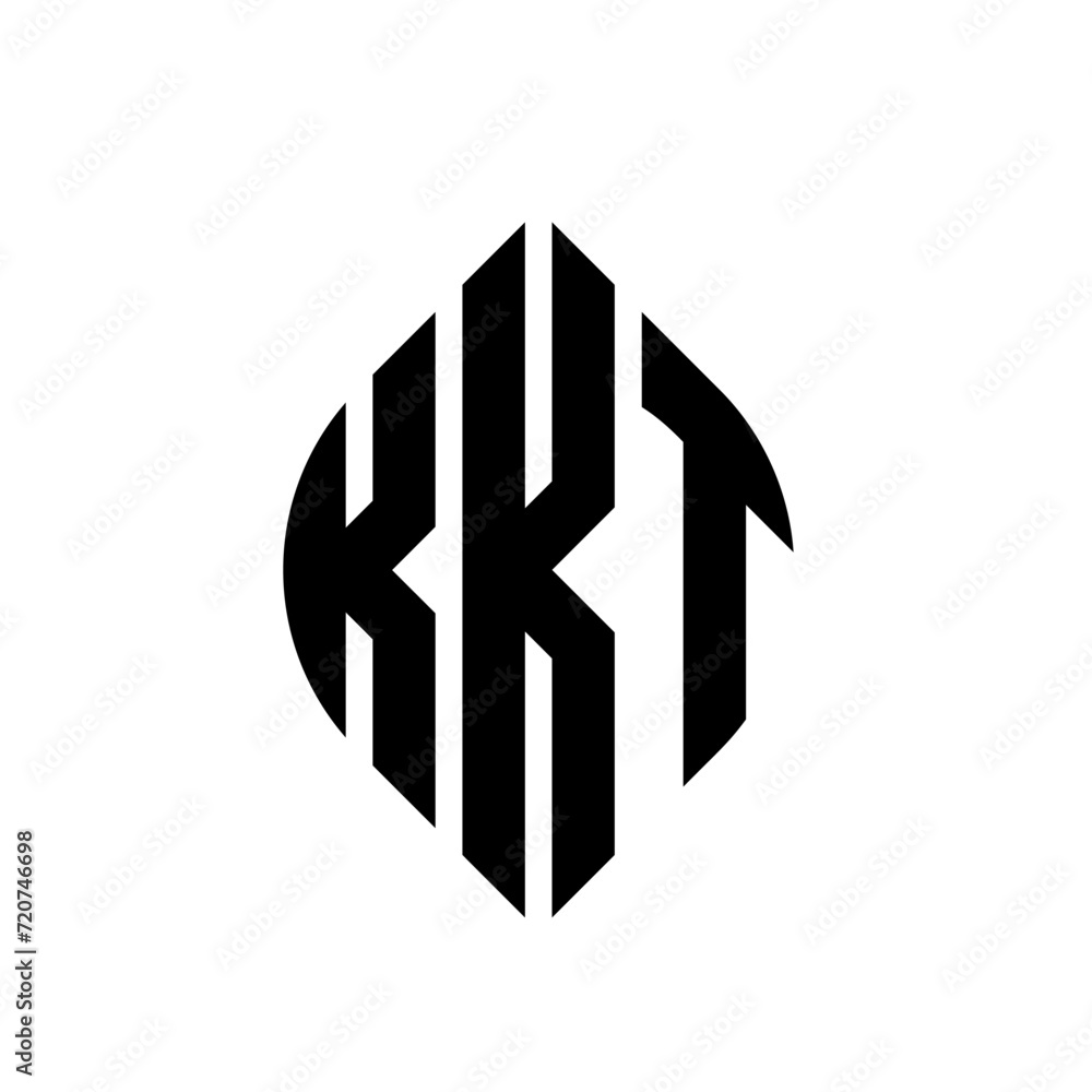 KKT circle letter logo design with circle and ellipse shape. KKT ...