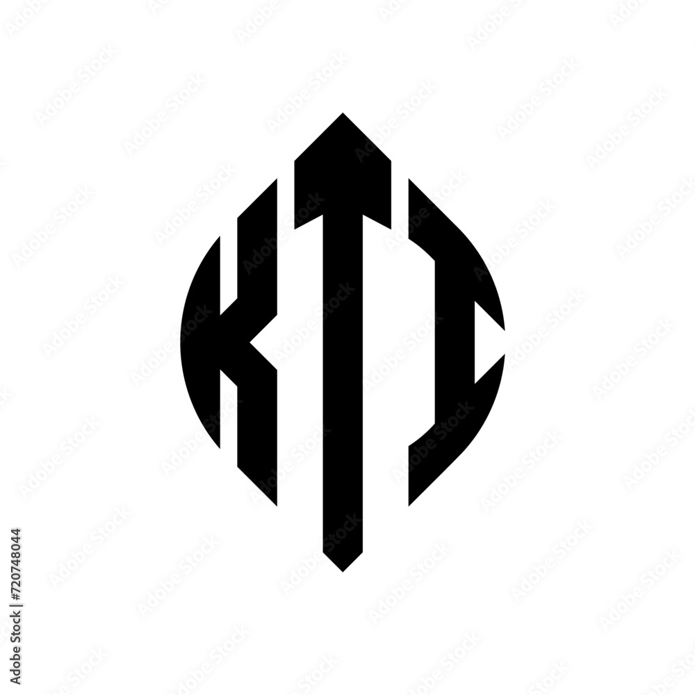 KTI circle letter logo design with circle and ellipse shape. KTI ...