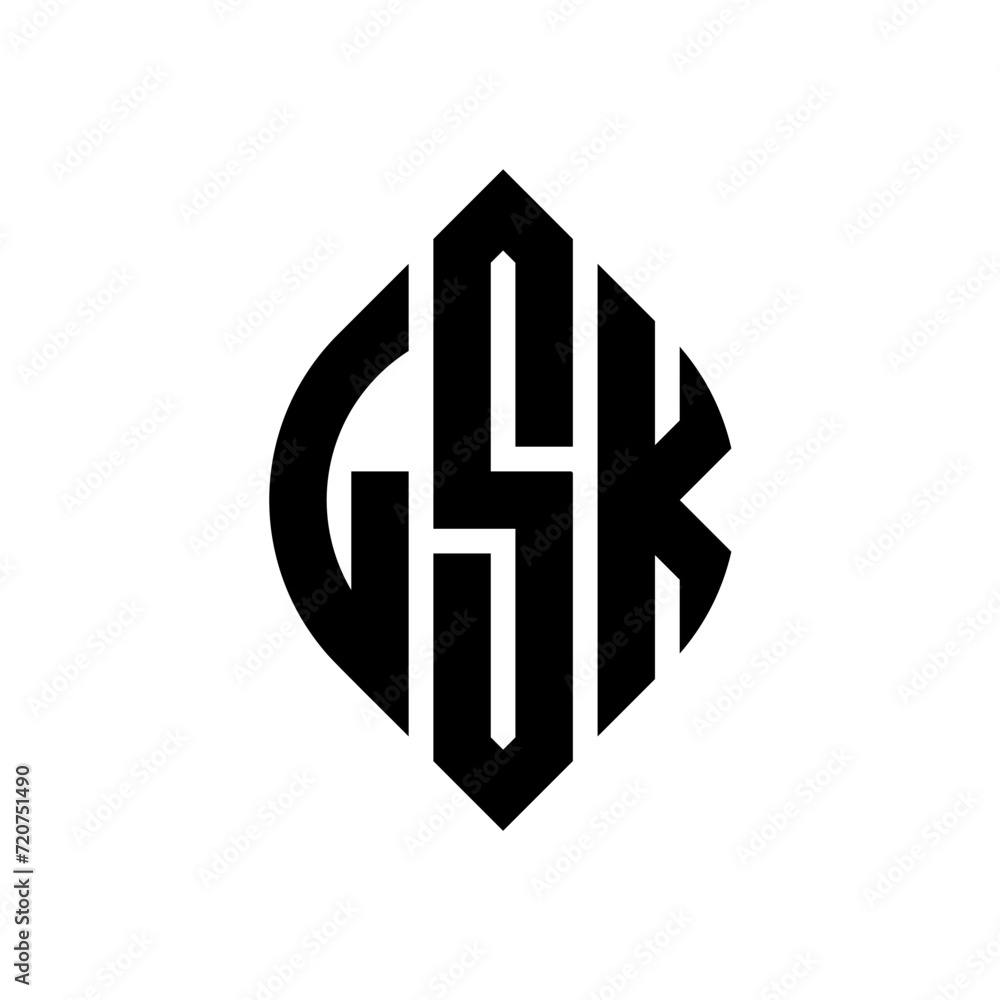 LSK circle letter logo design with circle and ellipse shape. LSK ...